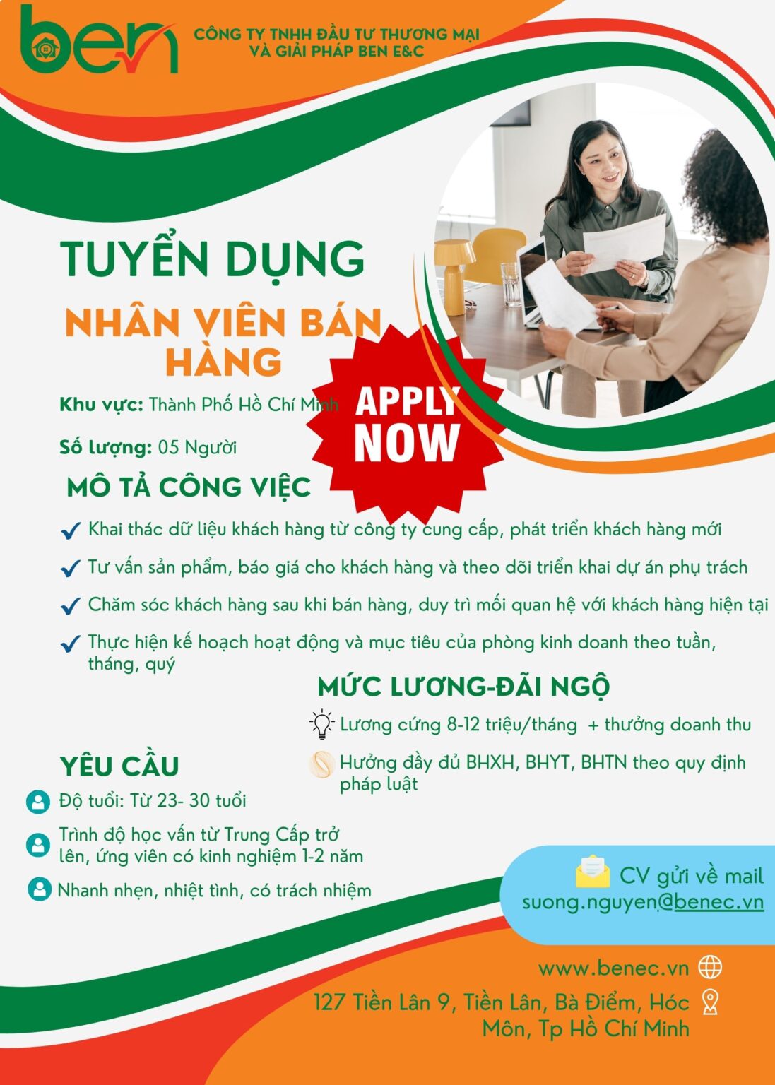TUYỂN DỤNG - Ben E&C